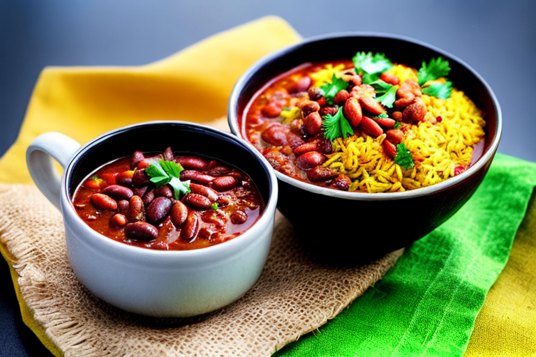 One bowl rajma and one seprate bowl rice