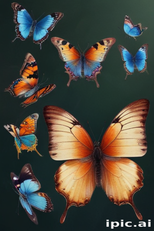 A Vibrant Collection of Colorful Butterflies Displaying Nature's Beauty ...