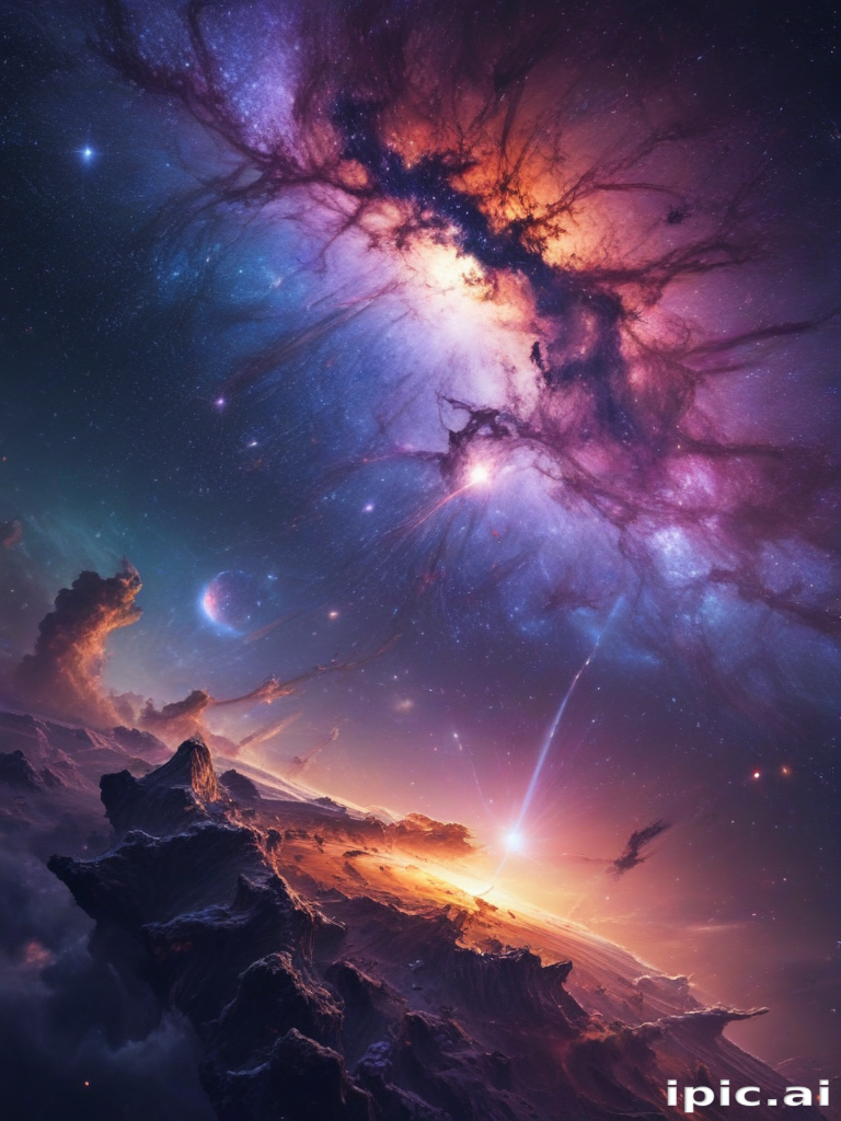 Stunning Cosmic Landscape Showcasing Vibrant Colors and Celestial ...