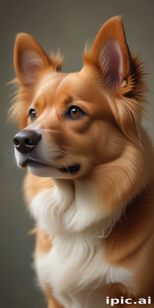 A Beautiful Portrait of a Corgi with Striking Expressions and Fluffy Fur