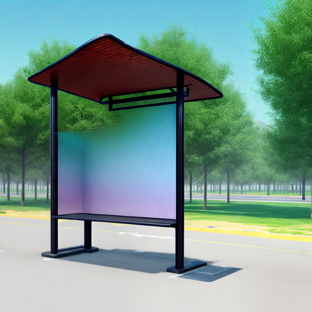 realistic bus stop geometric smudged