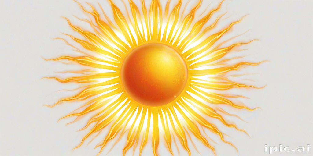 Radiant Sun with Vibrant Rays Illuminating a Bright and Cheerful Background