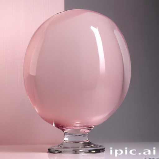 Elegant Blush Pink Glass Orb Sitting on a Clear Crystal Base Displayed ...