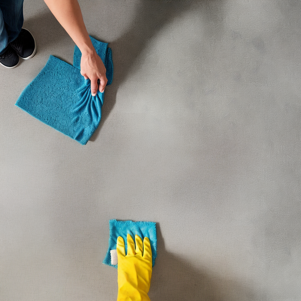 Picture a close-up of a cleaning expert meticulously scrubbing the ...