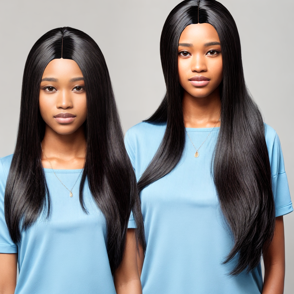 Middle part wig