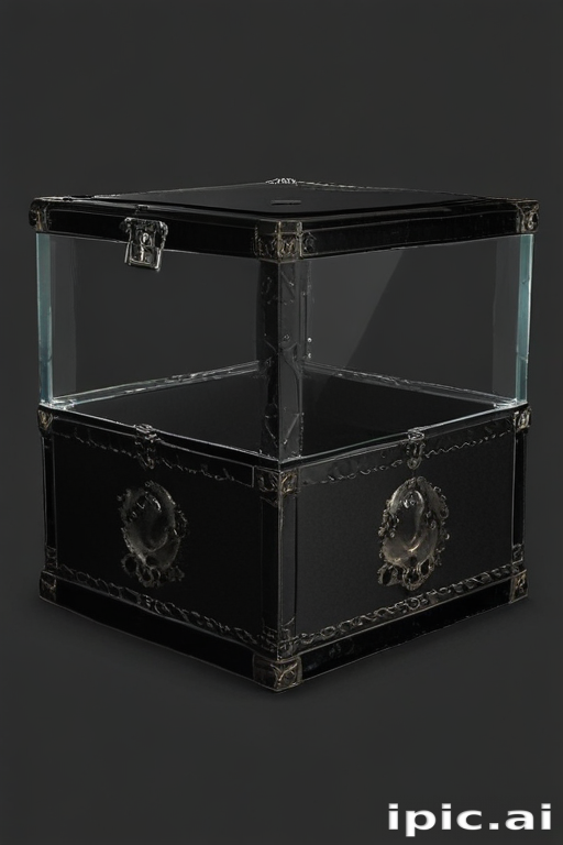 Elegant Display Case with Glass Panels and Intricate Metal Accents