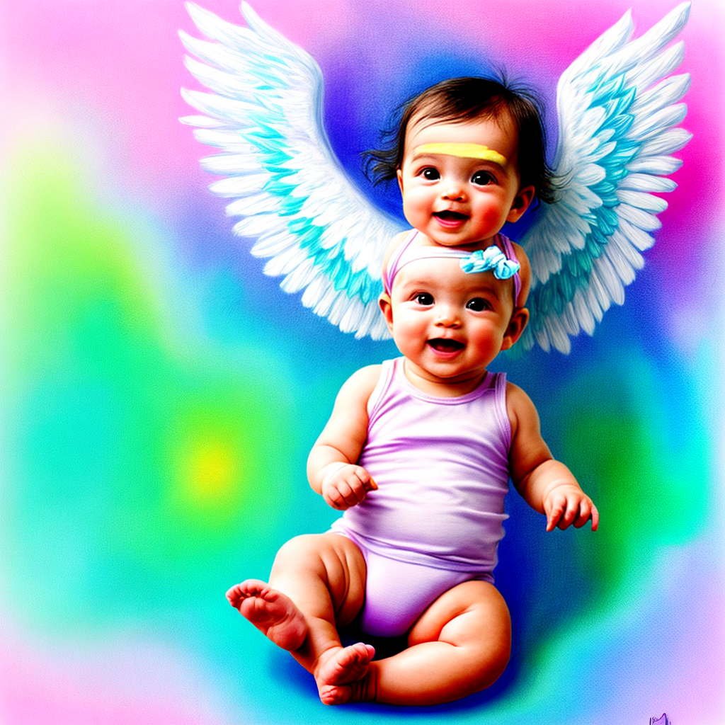 Super cute angel baby (Super high-energy copy-right free vivid Pastel art)