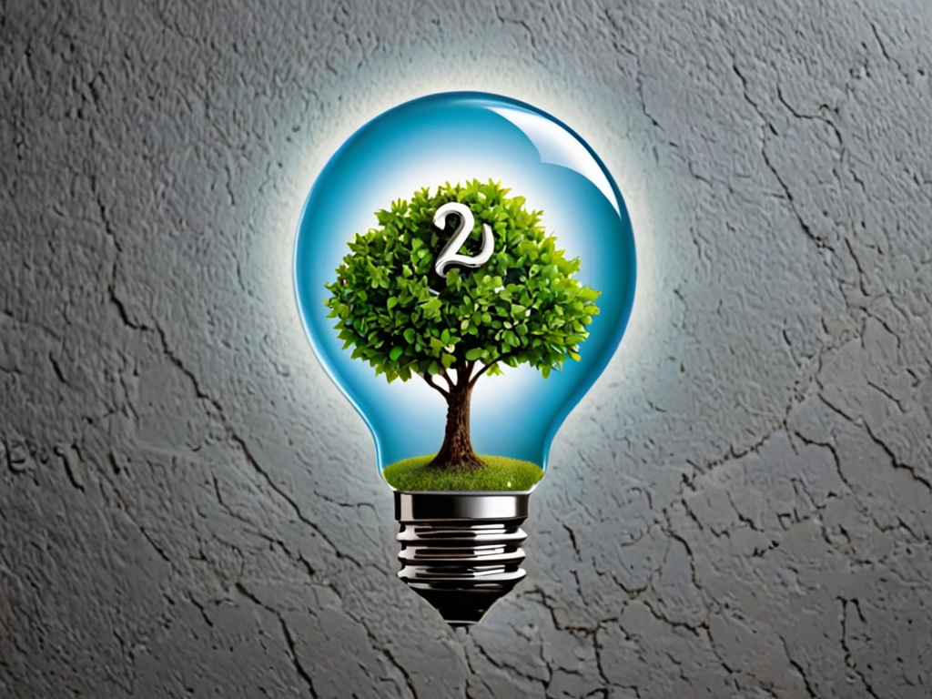 the symbol for a tree within a light bulb as an icon on top of the ...