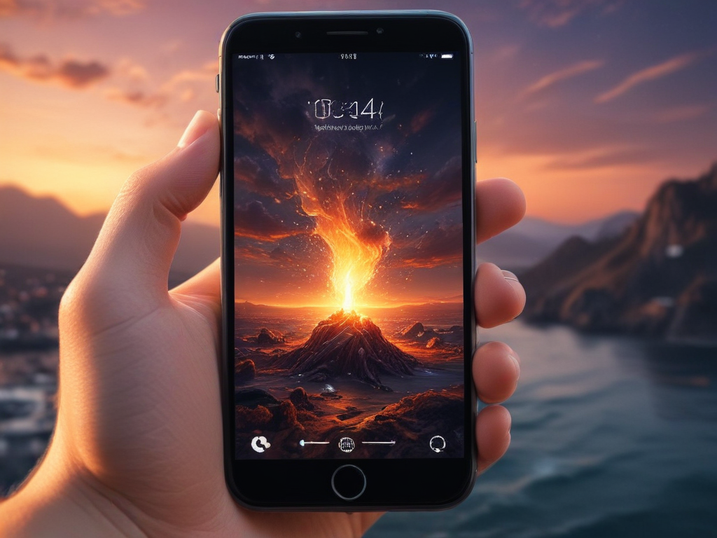 Stunning Phone Wallpaper Featuring a Fiery Volcano Against a Scenic ...