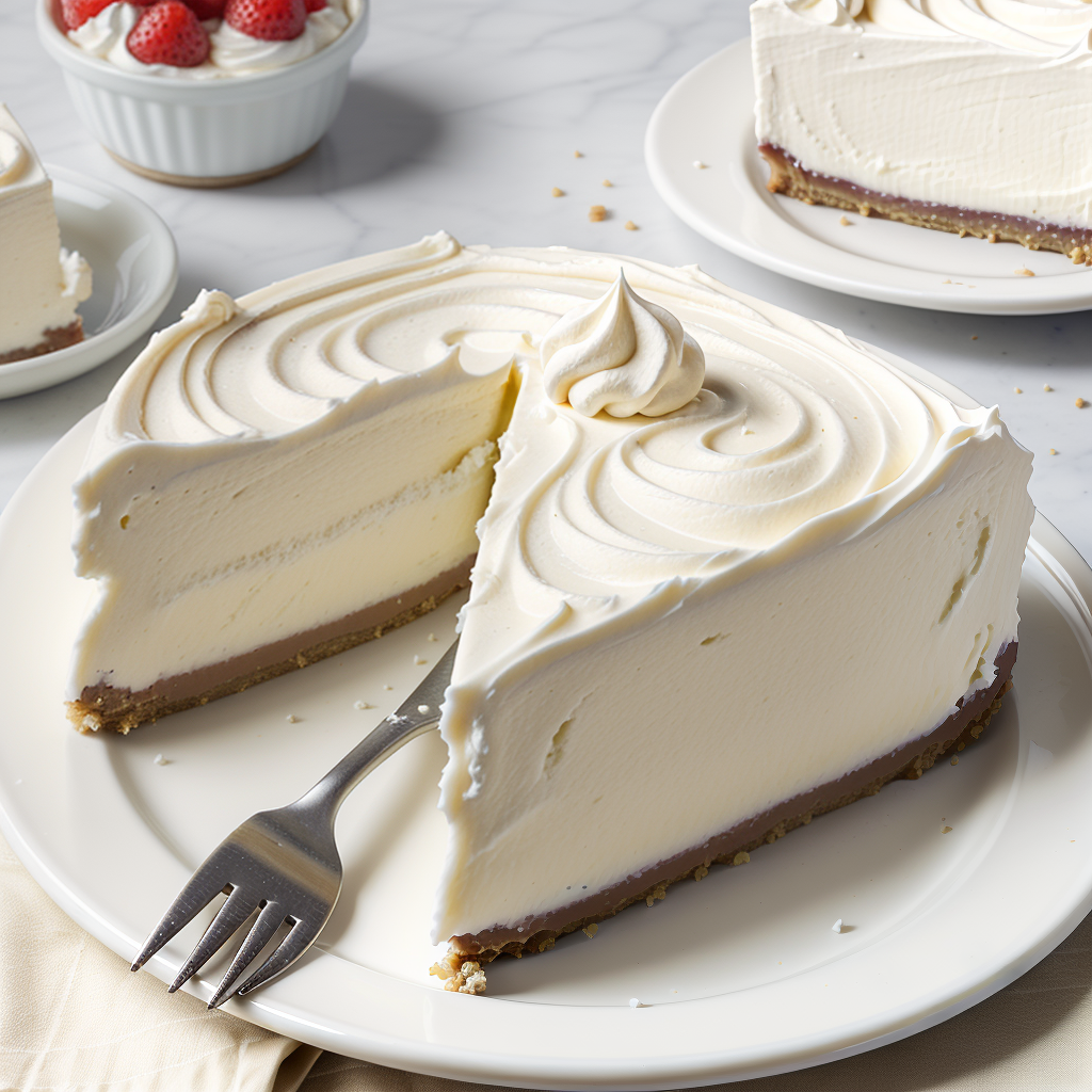 Delicious Creamy Cheesecake with a Perfectly Sliced Piece Ready to Enjoy.