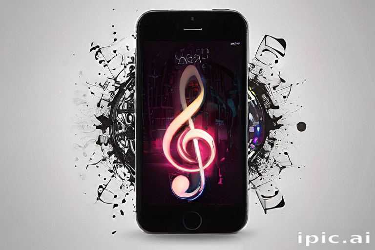 Creative Fusion of Music and Technology: A Vibrant Smartphone Design