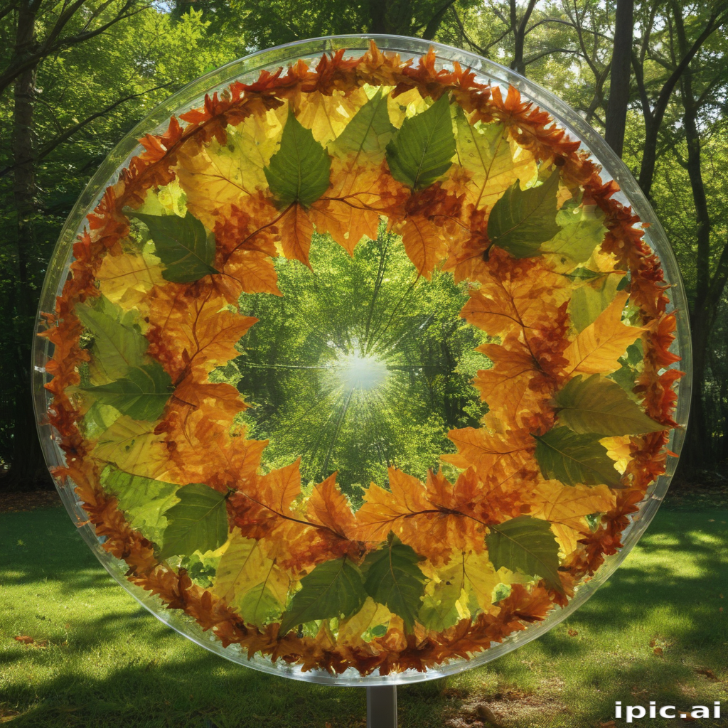 Autumn Leaves Framed in a Circular Design Showcasing Nature's Beauty