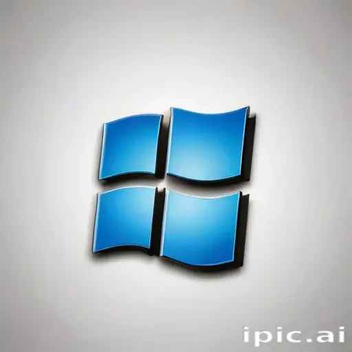 Stylized Blue Windows Logo on a Light Background with Glossy Finish