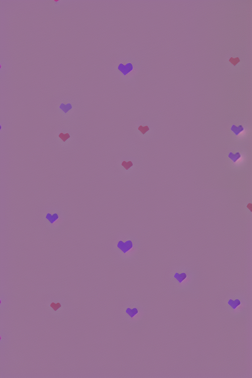 Colorful Hearts on a Soft Purple Background Creating a Playful Atmosphere