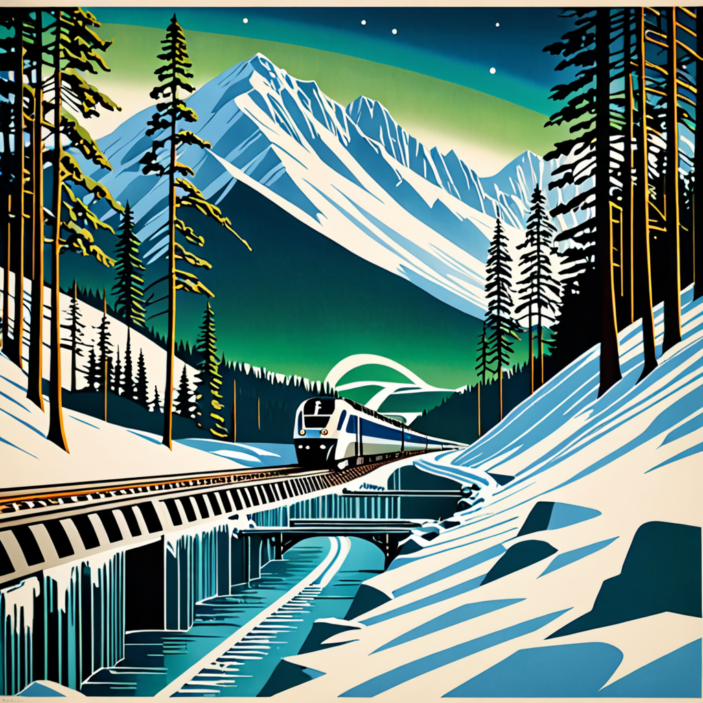 art deco streamline railway corporation poster modern highspeed train ...