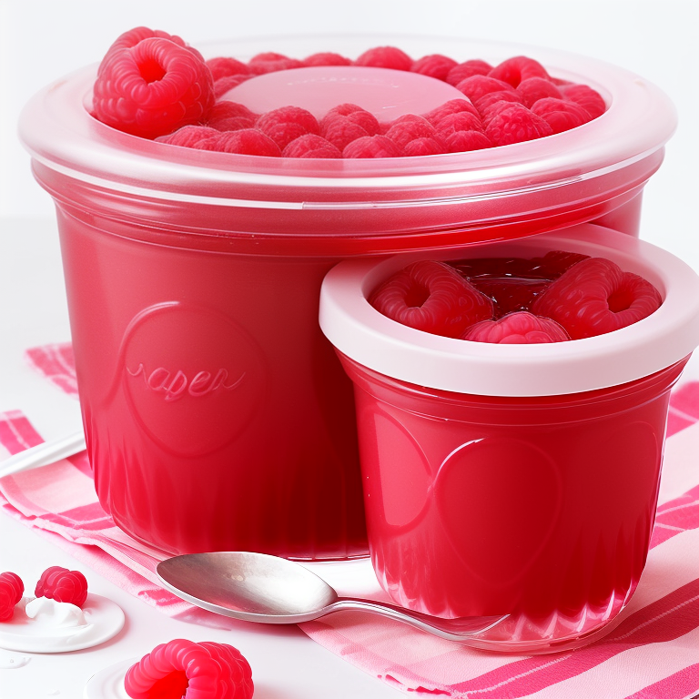 Vibrant and Juicy Raspberry with Lush Green Leaves on Top