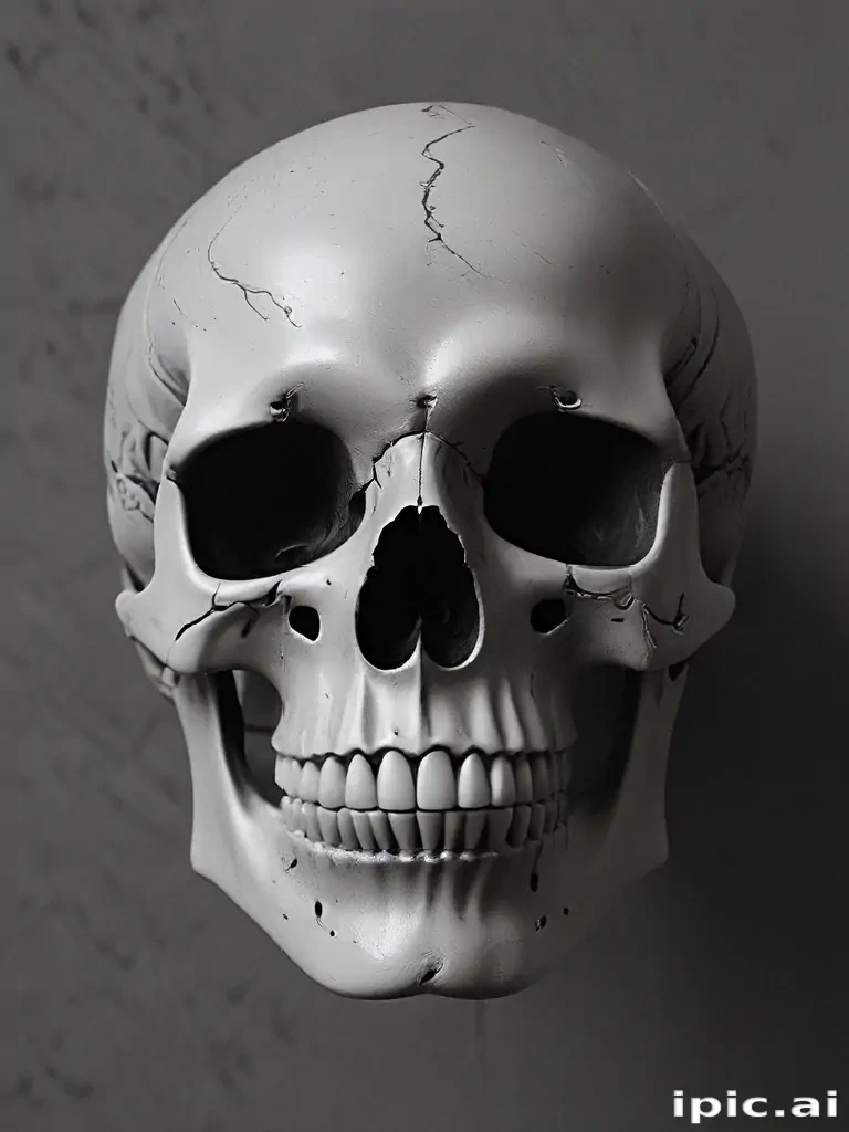 A Detailed Study of a Realistic Human Skull Model Against a Dark ...