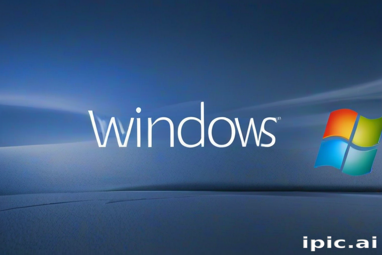 Windows Logo and Branding Displaying on a Smooth Blue Background