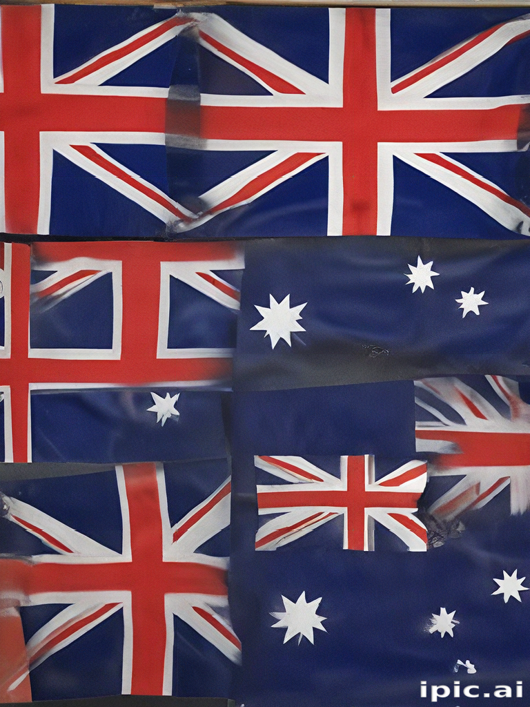 Collage of Australian Flags Displaying National Identity and Heritage ...