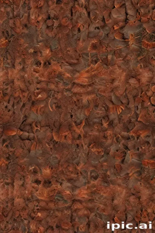 Textured Brown Surface with Intricate Patterns and Rich Natural Hues.