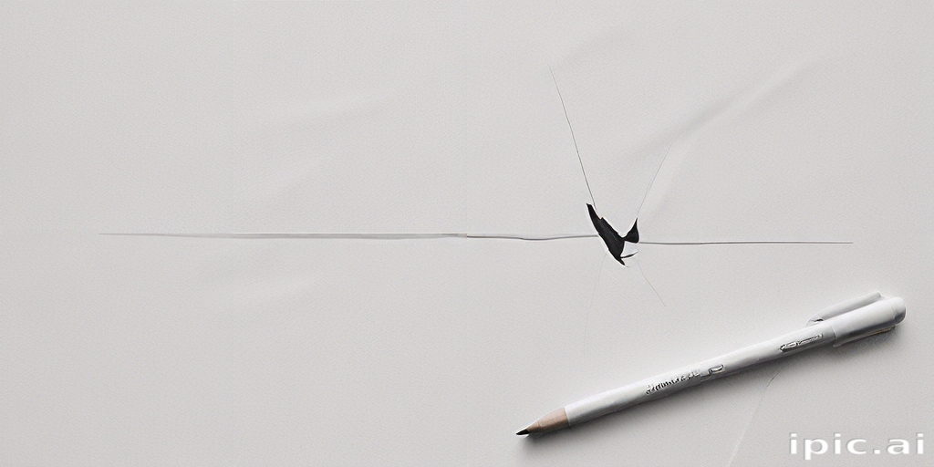 Minimalist Artwork Featuring a Pencil and a Delicate Line Drawing