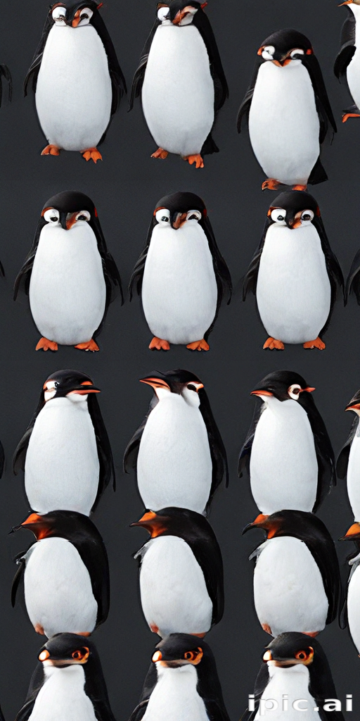 A Charming Collection of Playful Penguins in a Repeating Pattern Design.