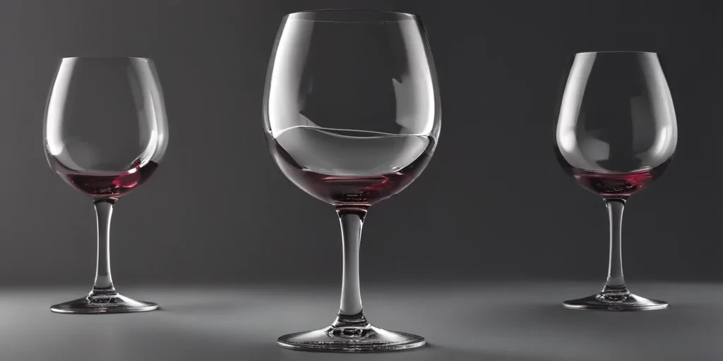 Elegant Display of Three Wine Glasses with Rich Red Wine Inside