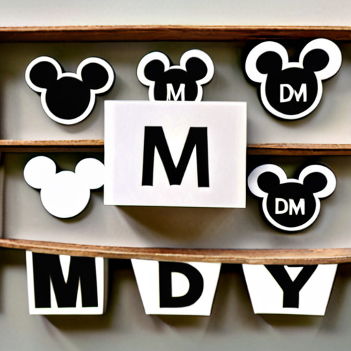 mikey mouse ears with letter DM together official