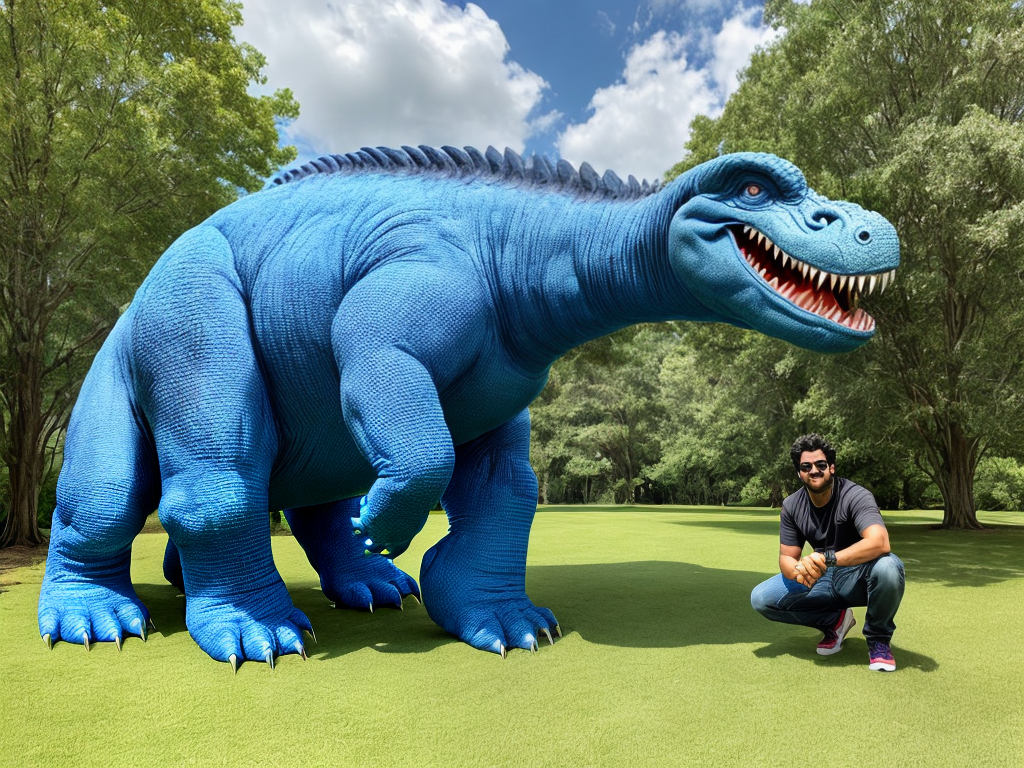 Prabhas and dinosaur