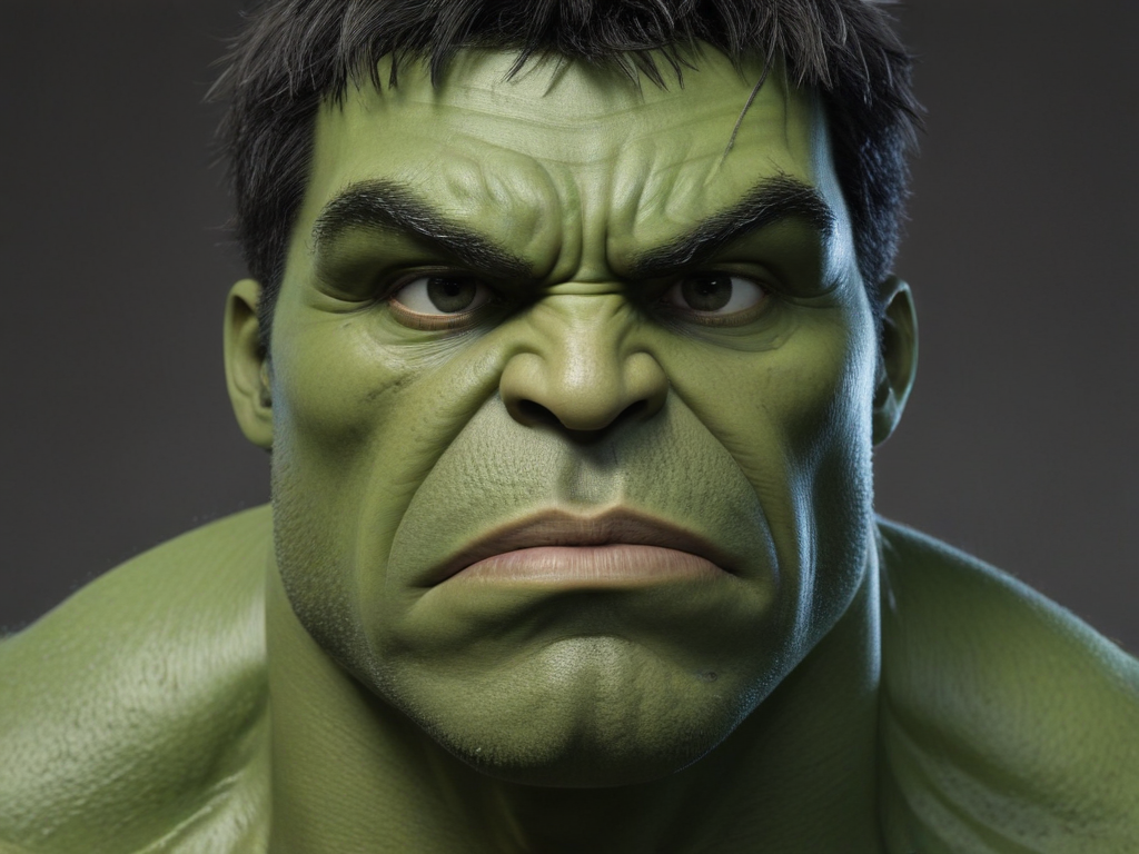 Create an image of a character like The Hulk, but make it "The Sulk ...