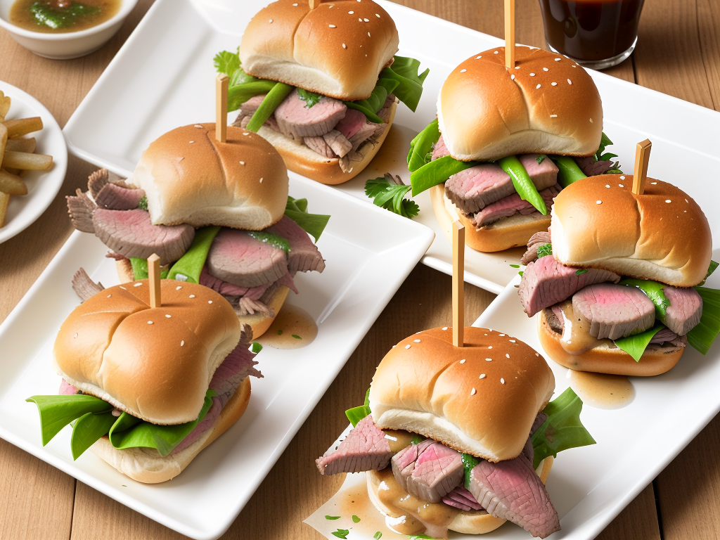 Delicious Assortment of Gourmet Sliders with Tender Roast Beef and ...