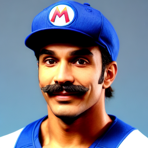 super mario with blue cap