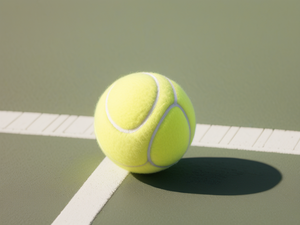 A Classic Tennis Racket and Bright Yellow Tennis Ball on Display