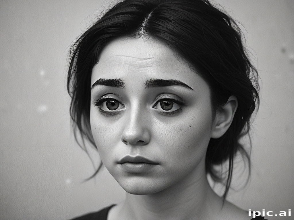 Thoughtful Portrait of a Young Woman with Expressive Eyes and Subtle ...