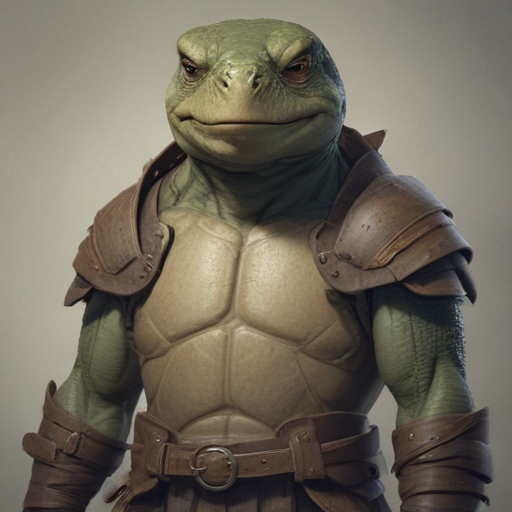 from dungeons and dragons a male tortle merchant