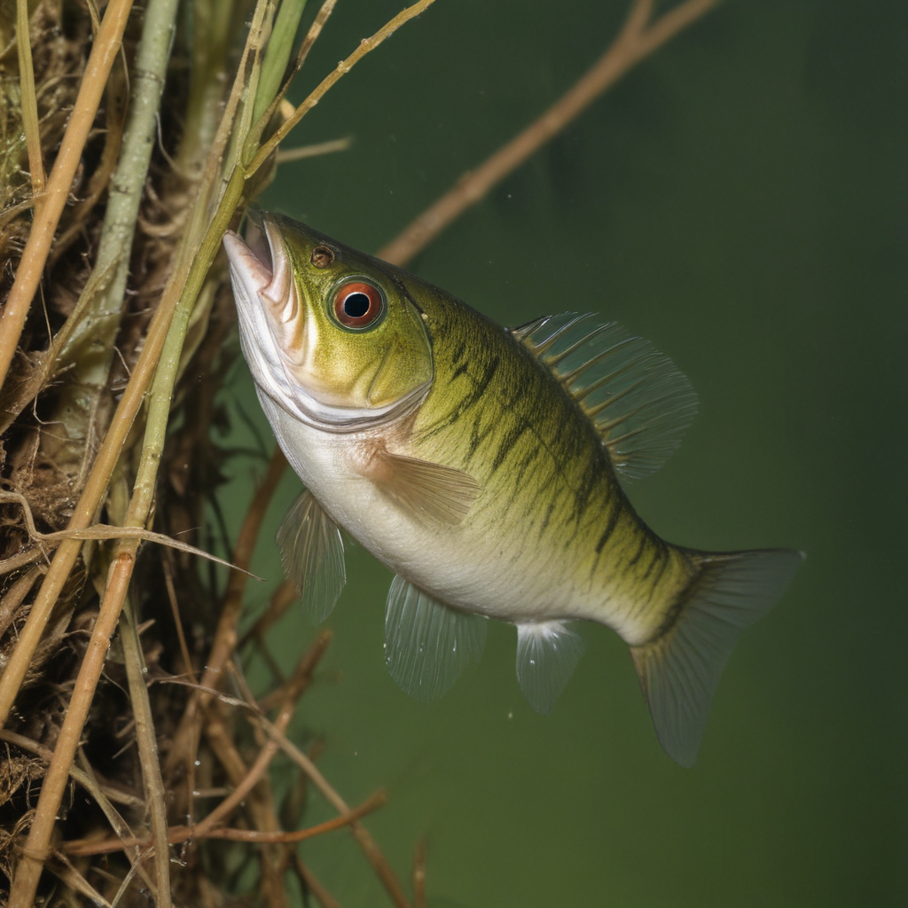 Stickleback fish building nests
