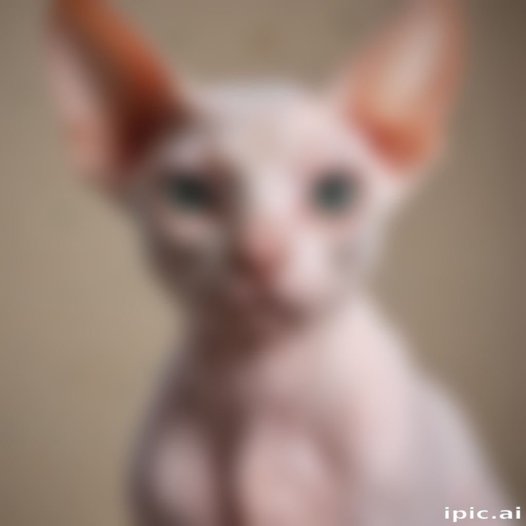 A Cute Sphynx Cat with Big Eyes Posing for the Camera.