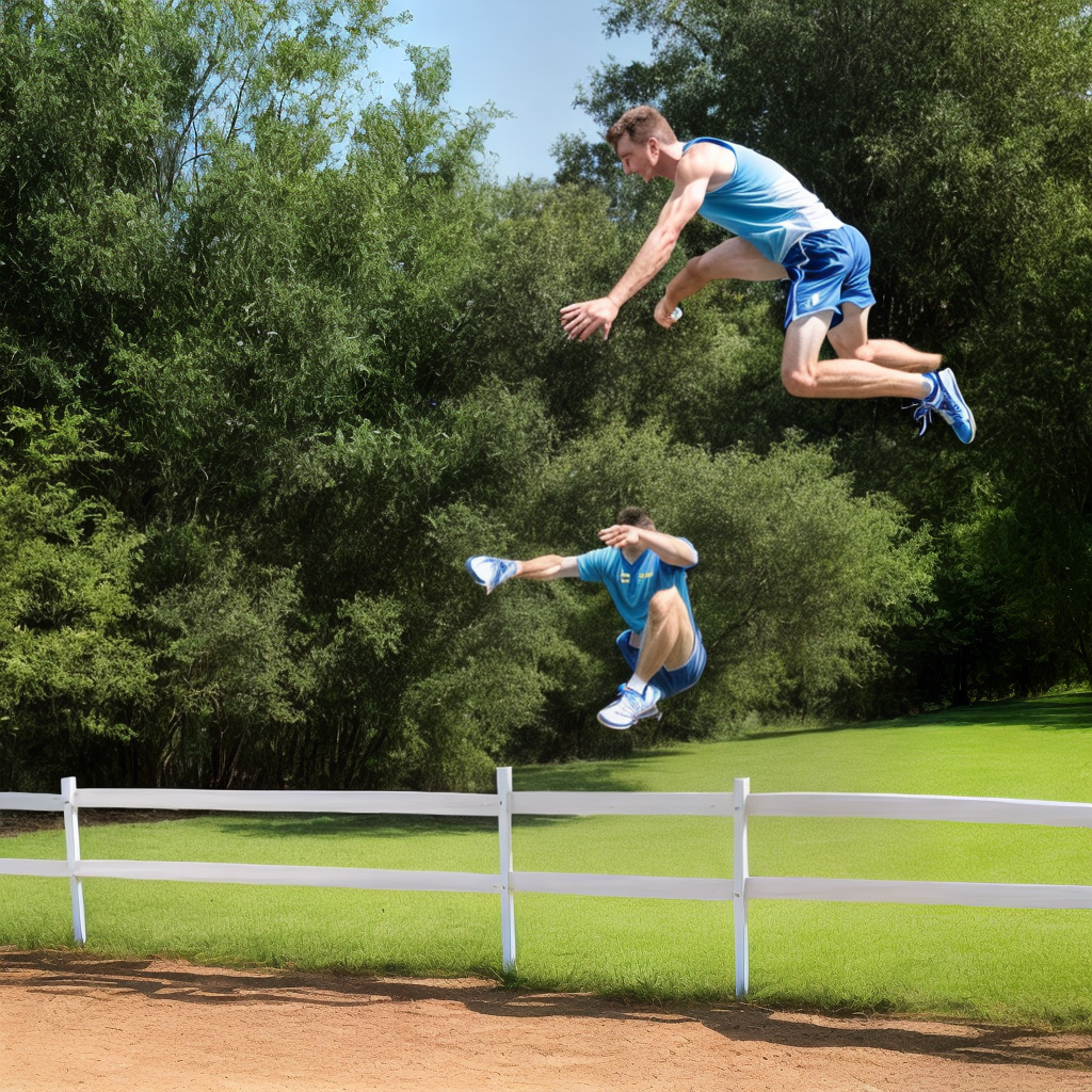 jumping over fence