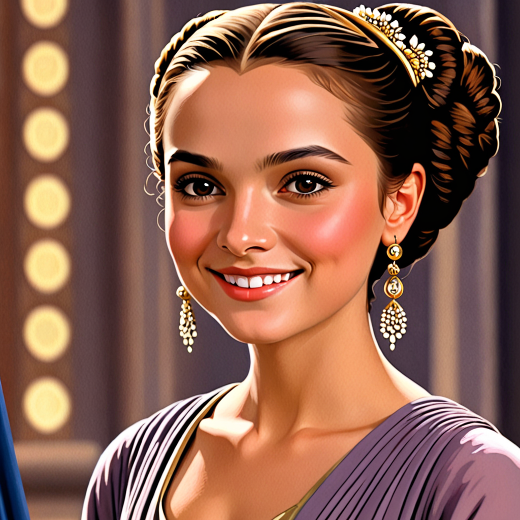 Padme cartoon smile love