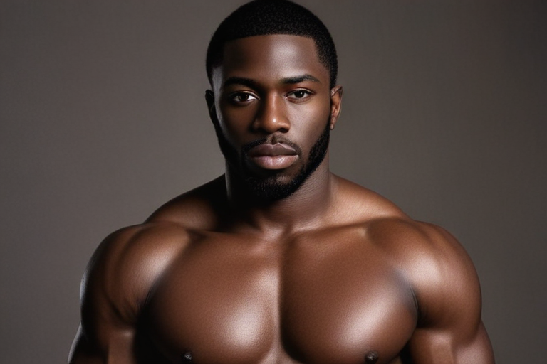Striking Portrait of a Muscular Man Showcasing Strength and Confidence