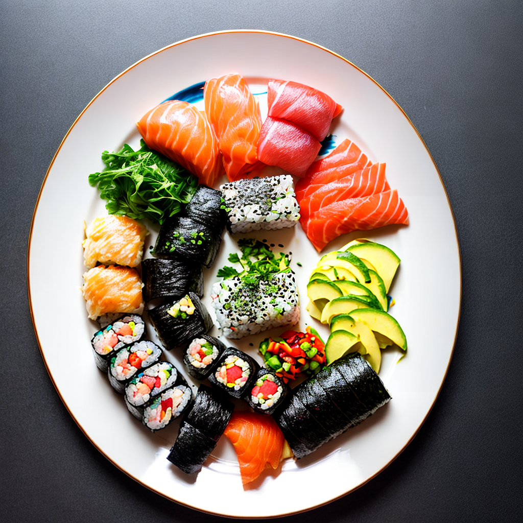 sushi on a beautiful plate