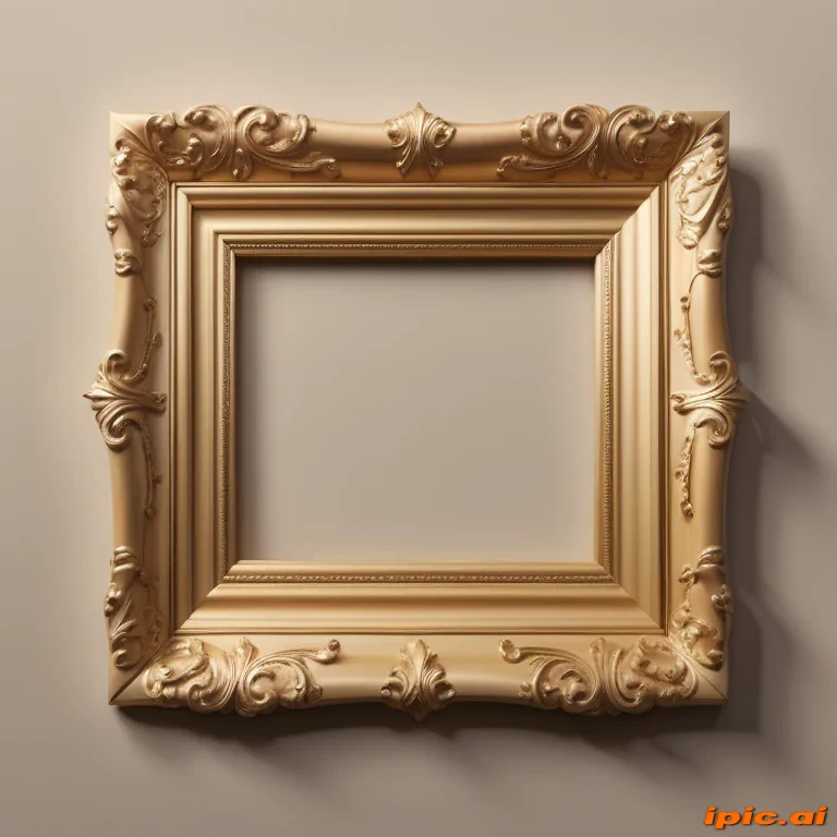 A Beautifully Crafted Ornate Gold Picture Frame Against a Simple Background