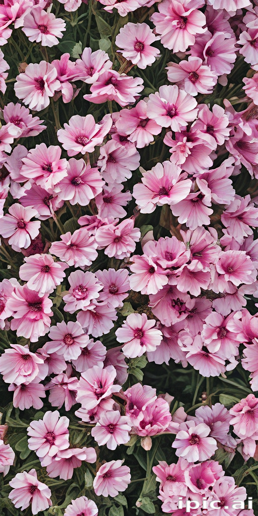 A Vibrant Display of Pink Flowers Blossoming in Full Bloom Together.