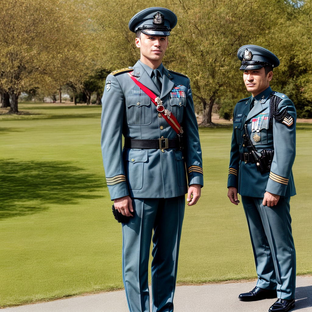 with military uniform