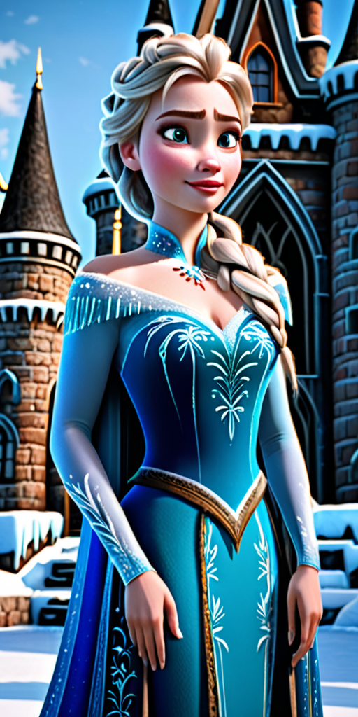 Hyper detailed Beautiful, Elsa from frozen on ice castle, unreal engine ...