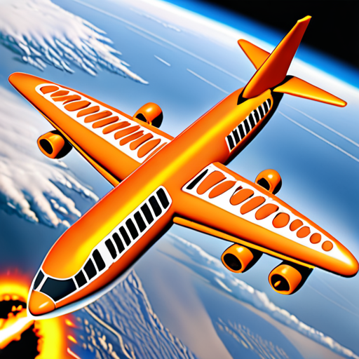 Create a giant angry and scary Cheetos by flying a plane in space