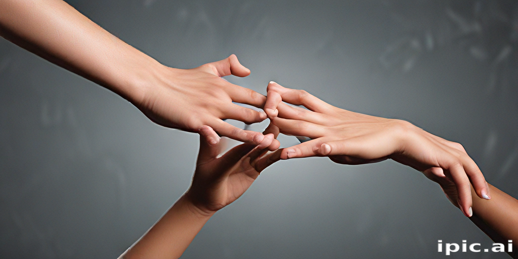 Interconnected Hands Reaching Out in Unity and Mutual Support