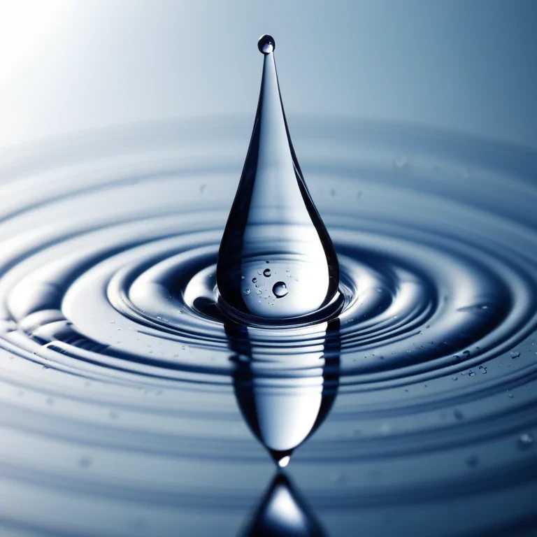 Captivating Water Drop Creating Ripples on a Calm Blue Surface
