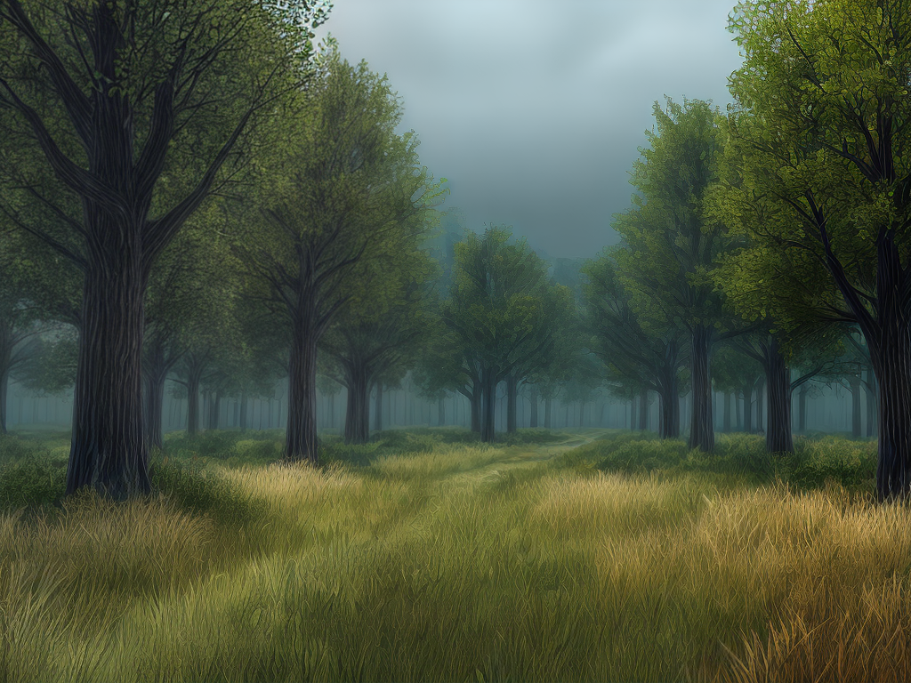drawing of a dayz forest in the rain