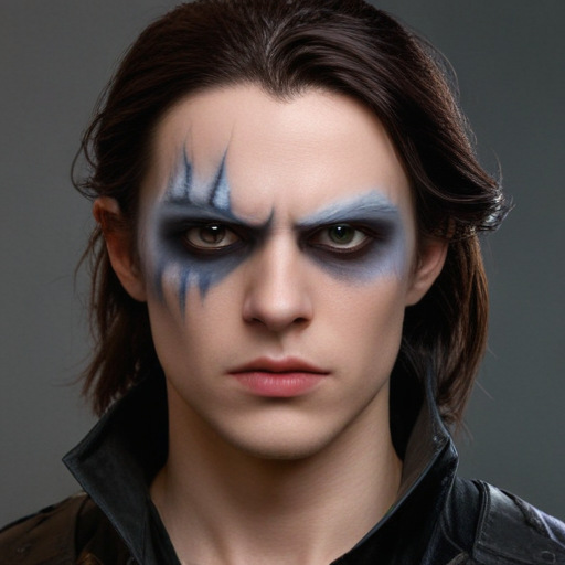 warlock with black smoke around eyes and pure white eyes